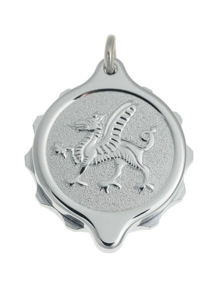 Chrome Plated Pendants with 22" chain - Welsh Dragon 221 166 – SOS Talisman